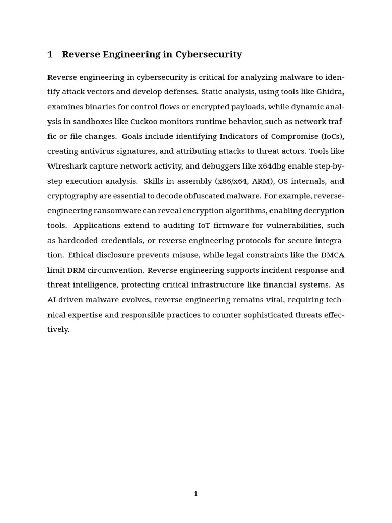 Reverse Engineering in Cybersecurity | PDF | Security | Computer Security