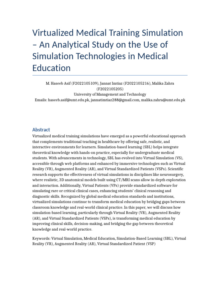 Final IEEE Formatted Report | PDF | Learning | Virtual Reality