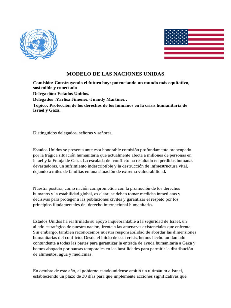 Papel de Posicion Juandy | PDF | Franja de Gaza | Naciones Unidas