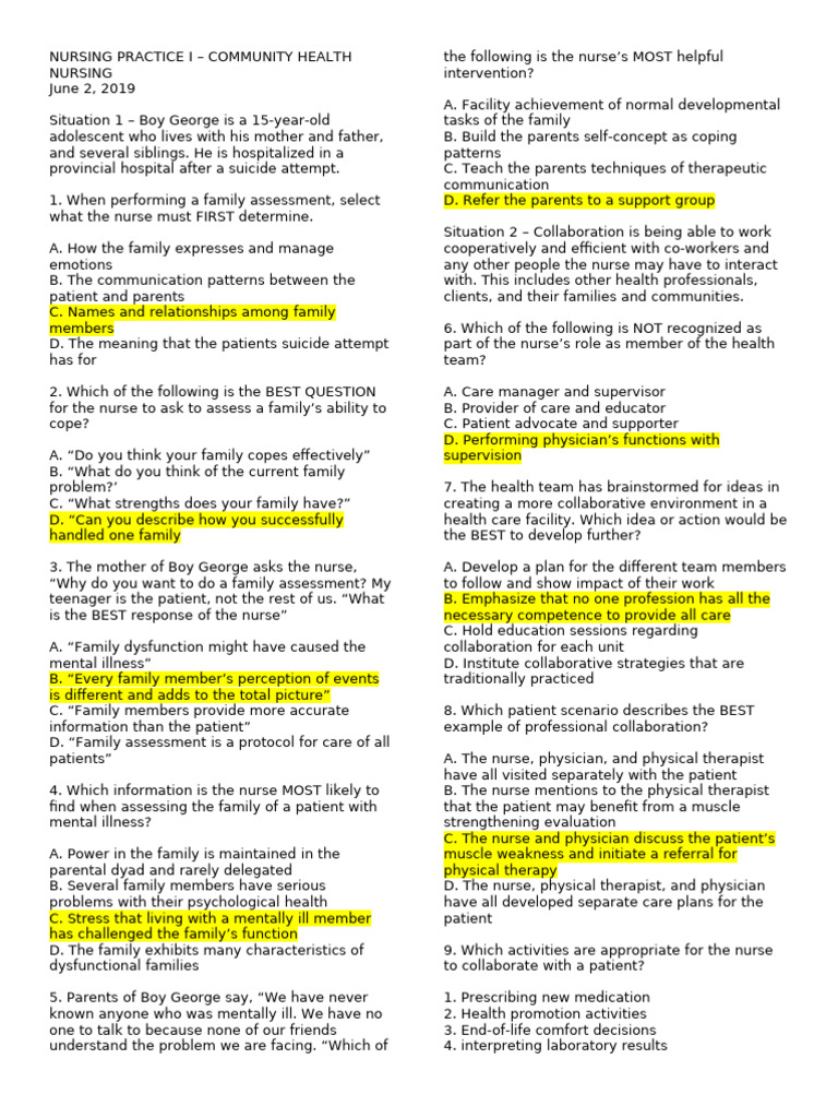 Integ Exam | PDF | Nursing | Public Health