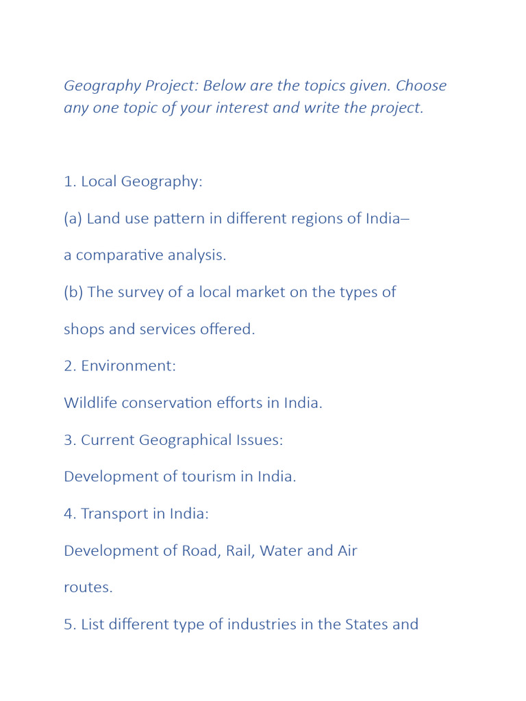 GR 10 Geography Project - 1654464271276314625SD - PDF | PDF