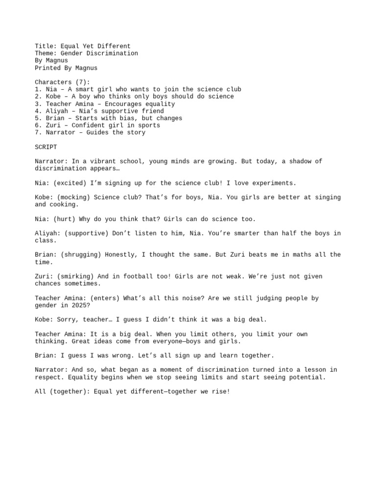 Equal Yet Different by Magnus | PDF