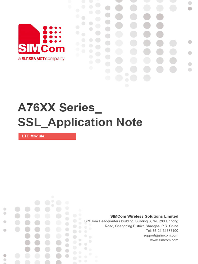 A76XX Series SSL Application Guide | PDF | Transport Layer Security ...