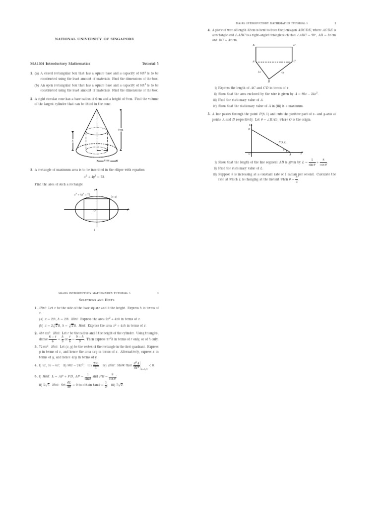Optimizing Box and Area Dimensions | PDF | Area | Classical Geometry
