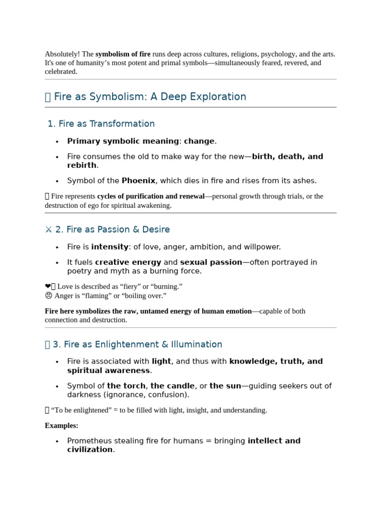 The Spiritual Symbolism of Fire | PDF | Fires | Religious Belief And ...
