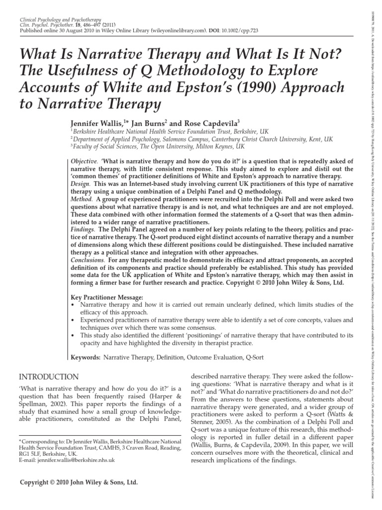 (Introduction) What Is Narrative Therapy and What Is It Not? | PDF ...