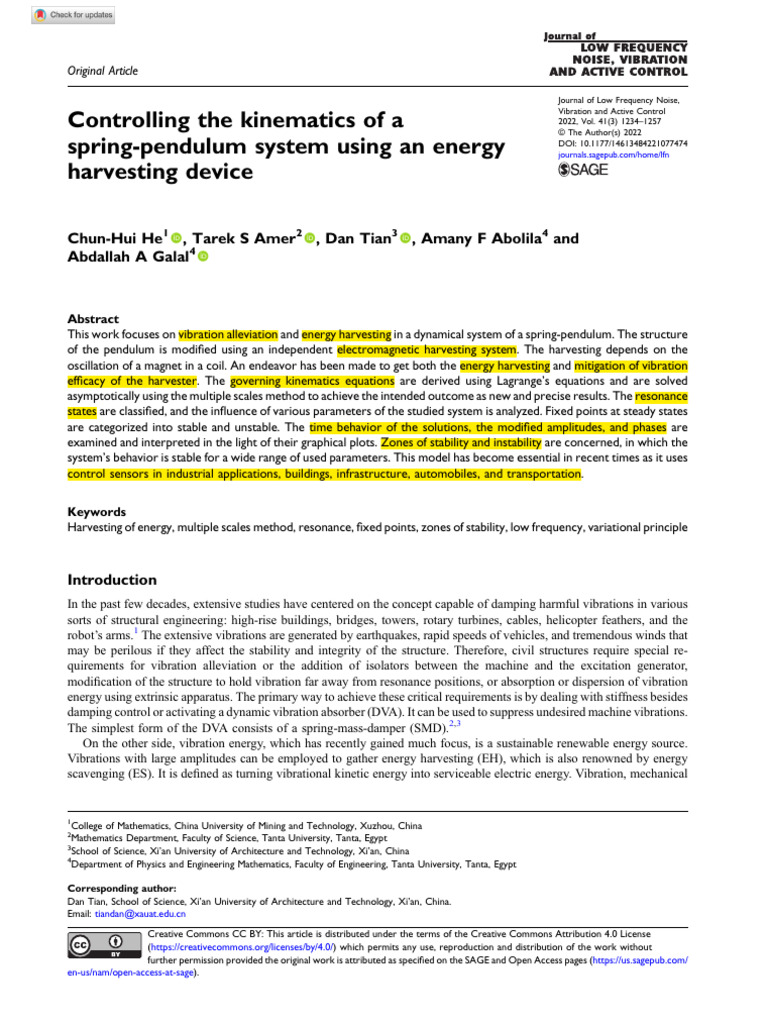 Controlling The Kinematics of A Spring-Pendulum System Using An Energy ...