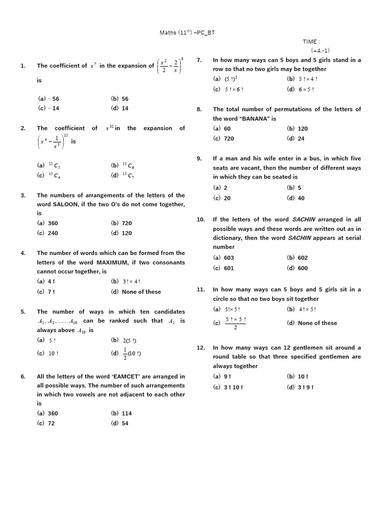 Permutation and Combination Problems | PDF | Consonant | Chess Openings