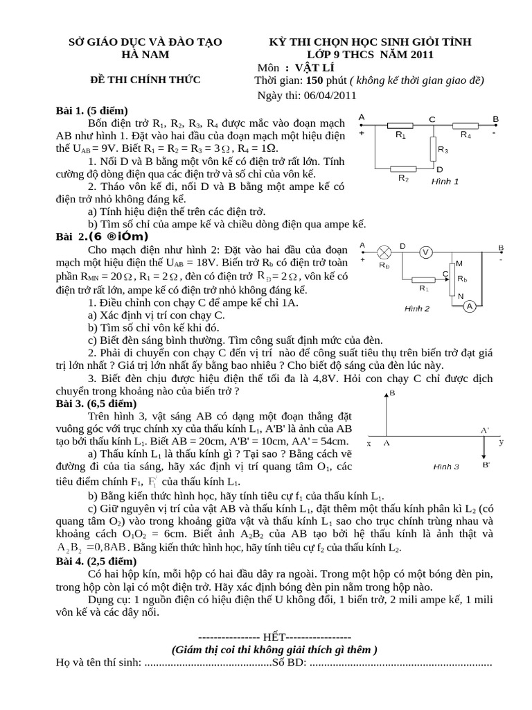 De HSG Vat Ly LDK | PDF