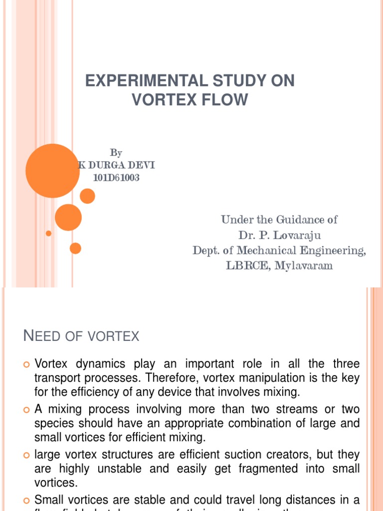 Experimental Study On Vortex Flow Pdf Vortices Boundary Layer