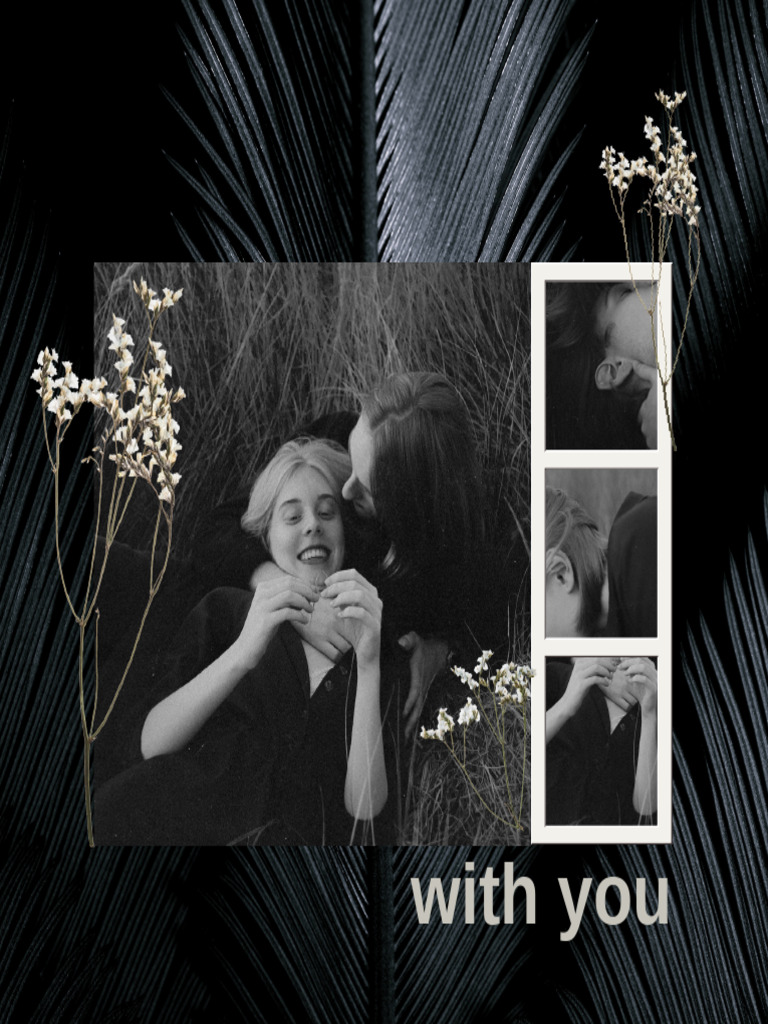 Black Minimalist Aesthetic Couple Photo Collage Instagram Post | PDF