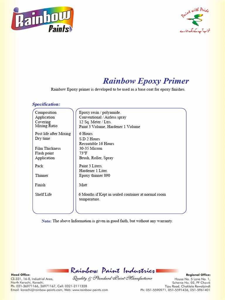 Rainbow Epoxy Primer Webver02 | PDF