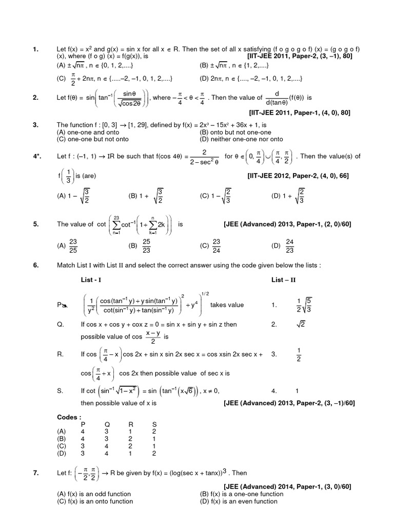 9relations, Functions - ITF Exercise | PDF | Algebra | Combinatorics
