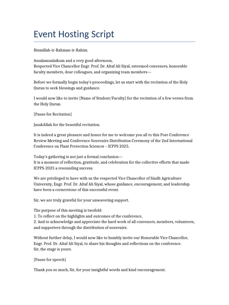 ICPPS2025 Hosting Script Updated | PDF