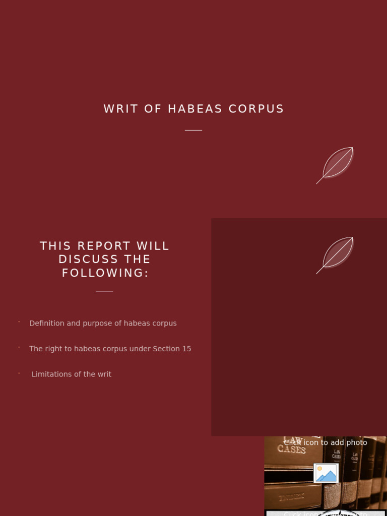 Writ of Habeas Corpus | PDF | Habeas Corpus | Martial Law