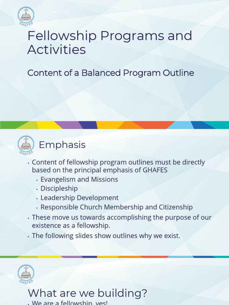 Fellowship Programs and Outline | PDF | Disciple (Christianity) | Religious Belief And Doctrine