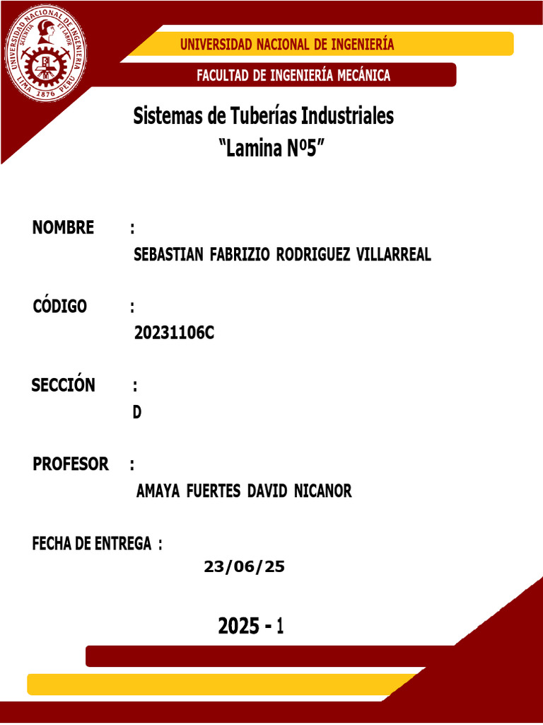 Sistemas de Tuberías Industriales "Lamina Nº5" | PDF