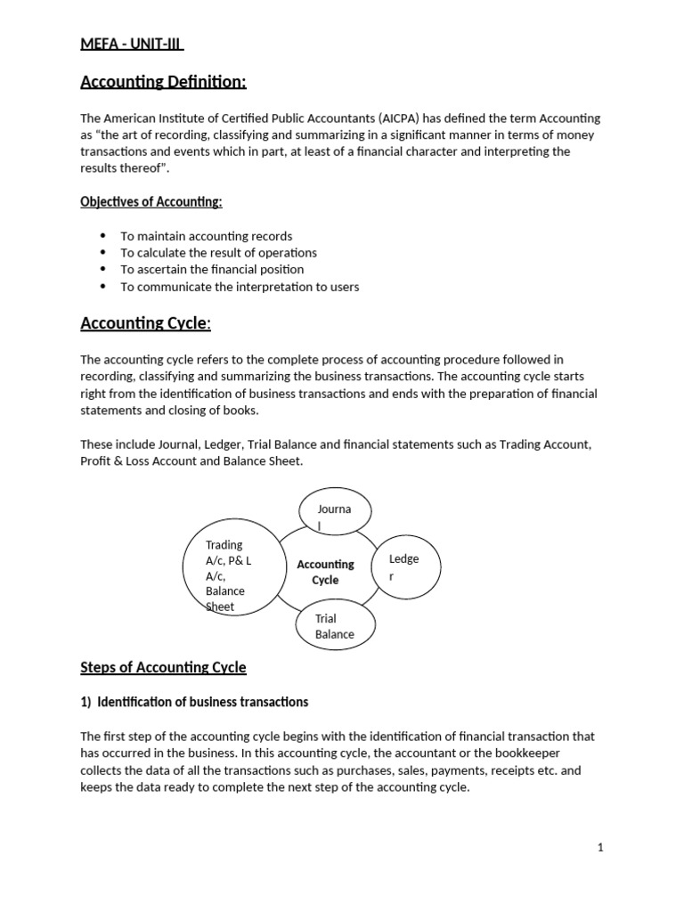 MEFA Unit-III Study Material | PDF | Debits And Credits | Bookkeeping