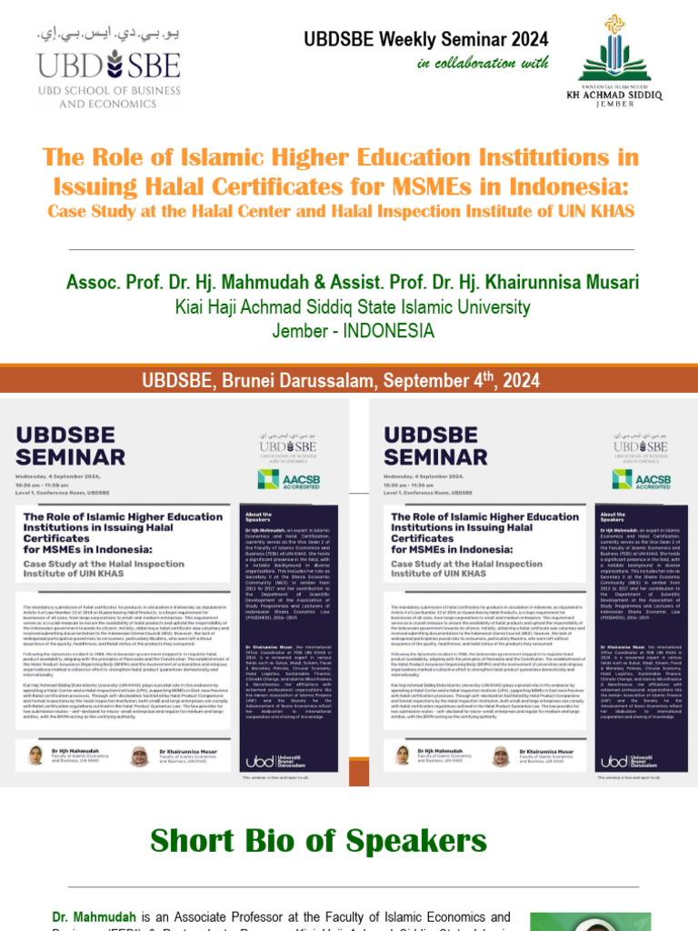 The Role of Islamic Higher Education Institutions in Issuing Halal ...