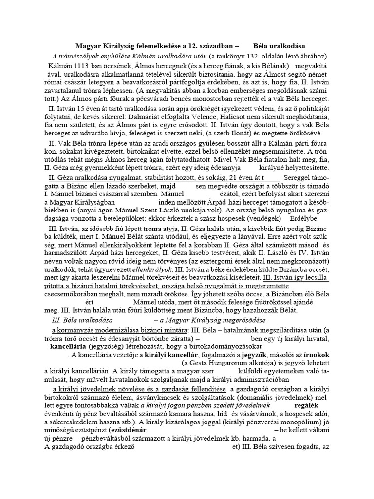 A Magyar Királyság Felemelkedése A 12. Században - III. Béla Uralkodása ...