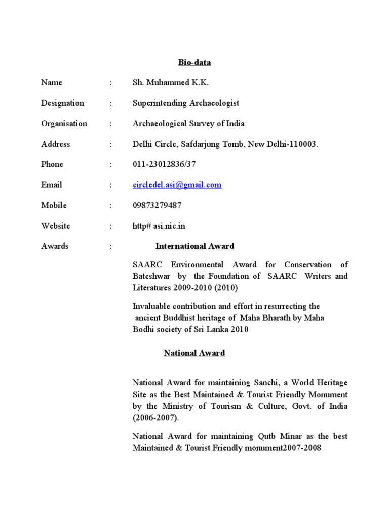 Biodata | PDF | Science & Mathematics
