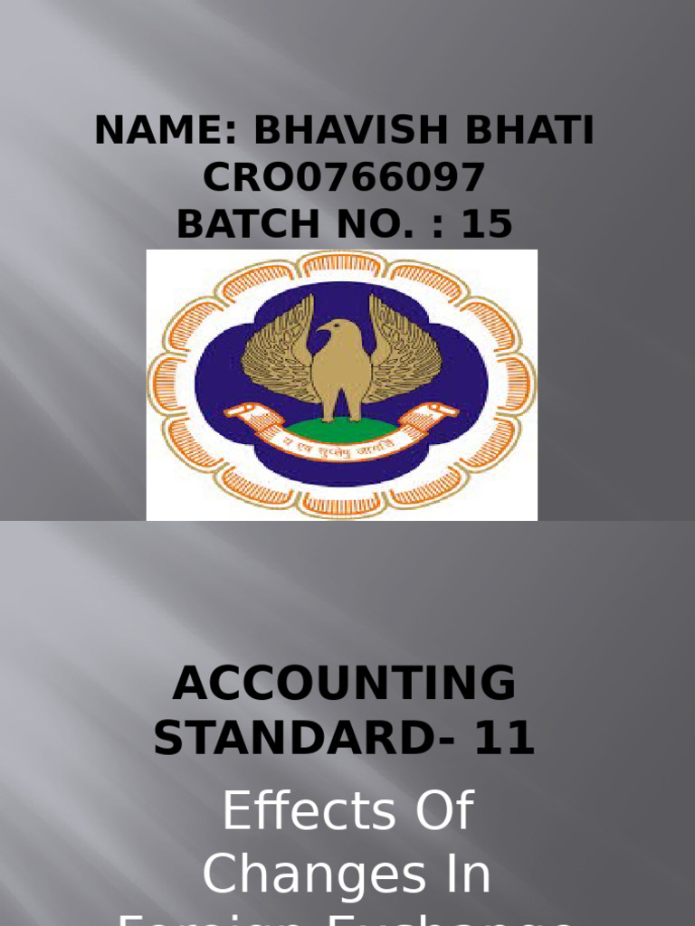 Accounting Standard - 11 | PDF | Currency | Exchange Rate