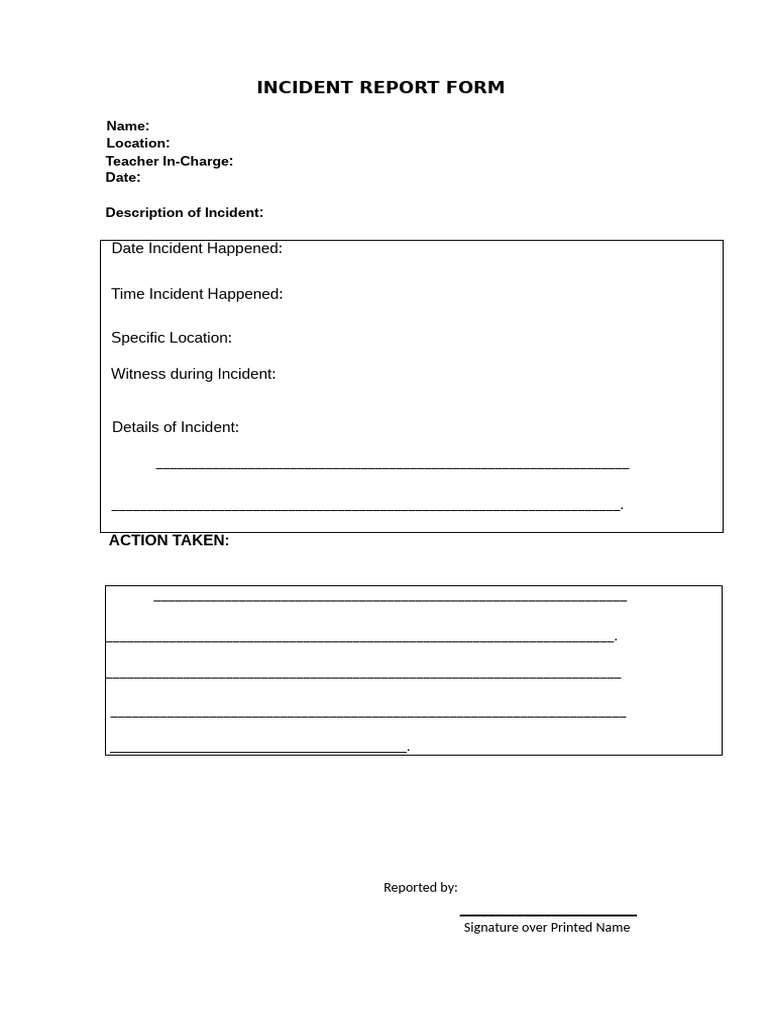 Incident Report Form Template | PDF
