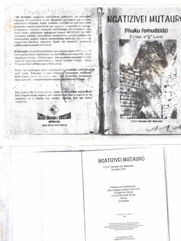 Ngatizivei Mutauro Bhuku Romudzidzi O Level Shona | PDF