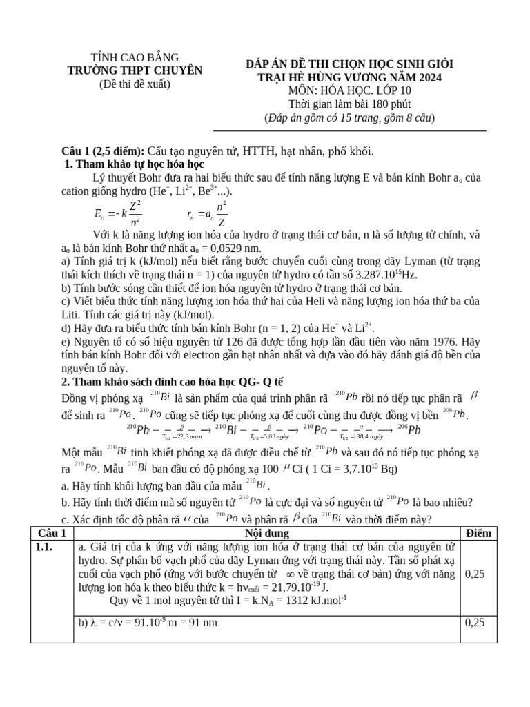 Hoa 10 - Chuyen Cao Bang (HDC) | PDF