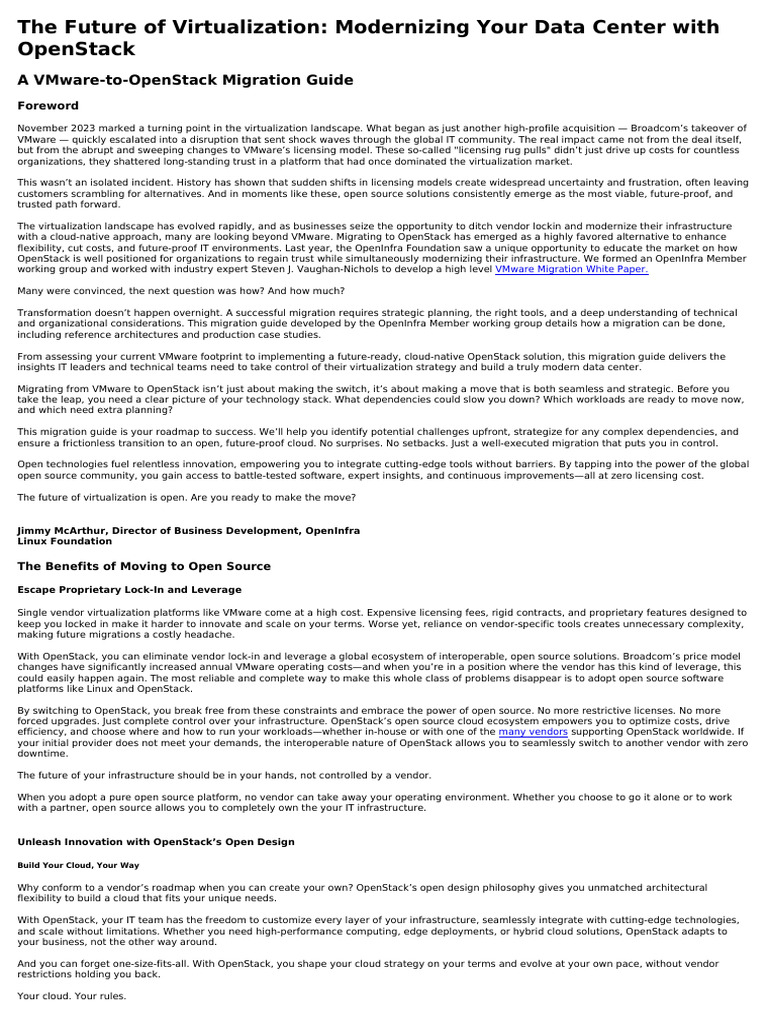 The Future of Virtualization - Modernizing Your Data Center With OpenStack | PDF | Open Stack ...