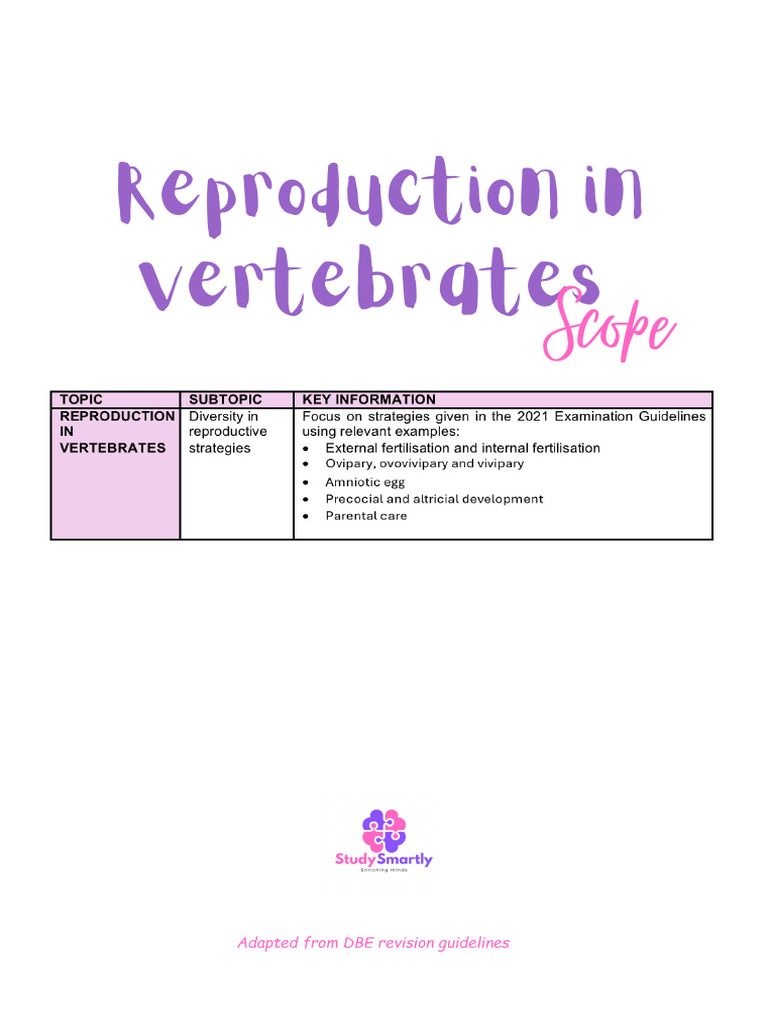 Reproductive Strategies in Vertebrates | PDF | Egg | Reproduction