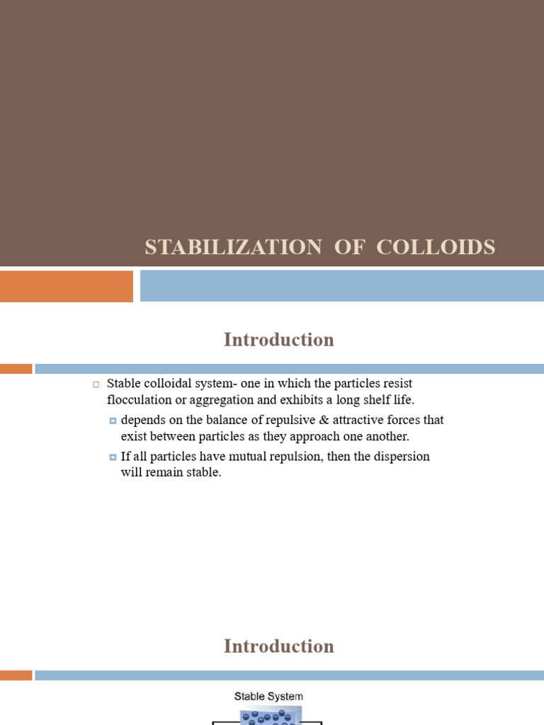 Colloidal Stability and DLVO Theory | PDF | Chemistry | Pharmaceutical ...