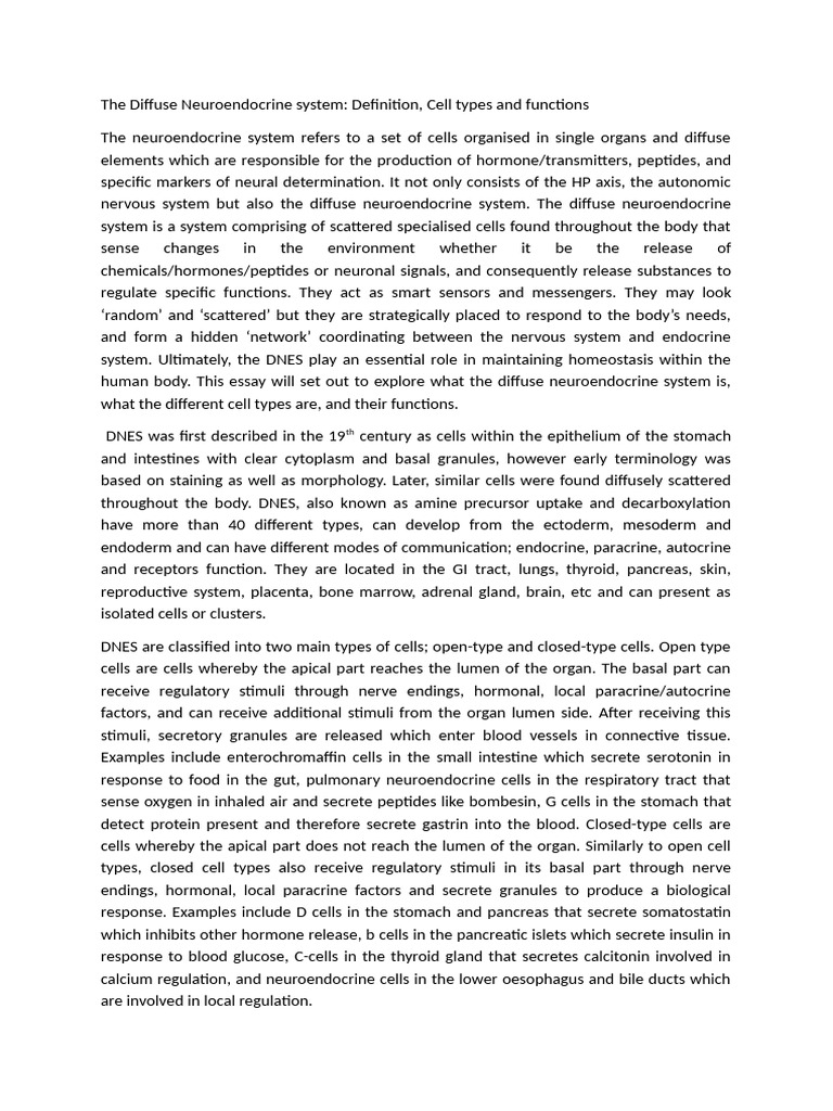 The Diffuse Neuroendocrine System | PDF | Neuroendocrine Cell | Hormone