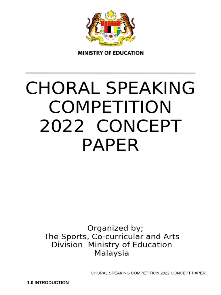 Choral Speaking Competition 2022 Concept Paper | PDF | Rhythm