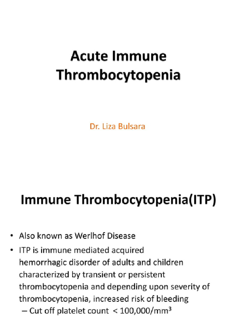Acute Itp | PDF