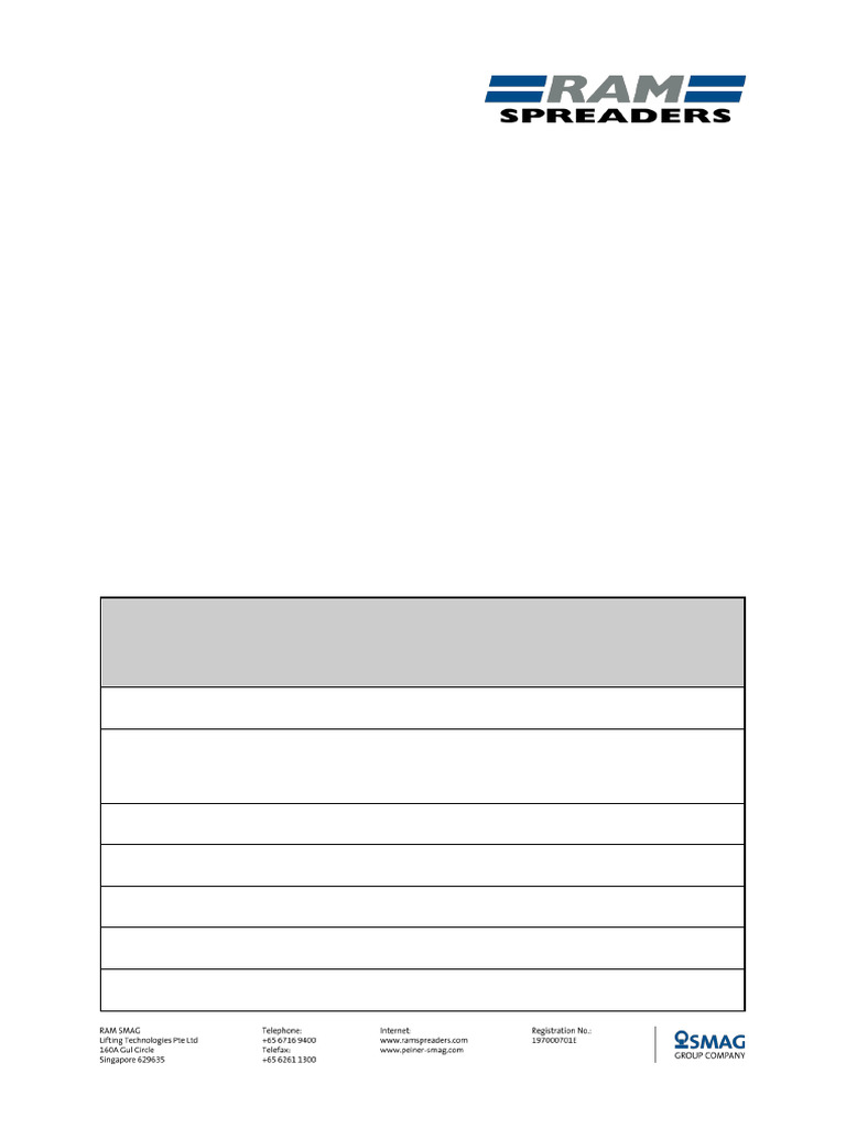 RAM Telescopic Spreader Manual | PDF | Crane (Machine) | Valve