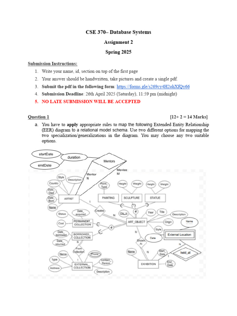 CSE370 - Sp25 - Assignment 2 | PDF | Databases | Information Technology Management