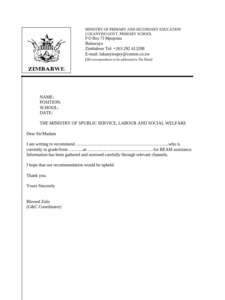 Beam Recommendation Letter 2025 | PDF