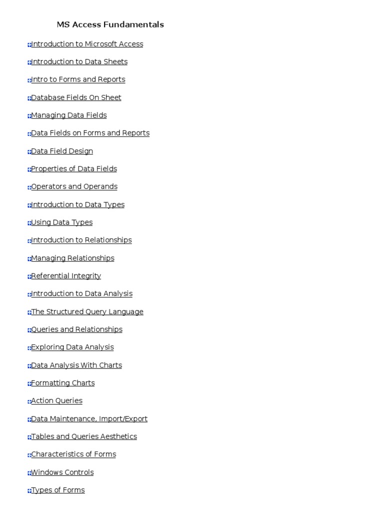 MS Access Fundamentals | Download Free PDF | Microsoft Access | Visual Basic For Applications