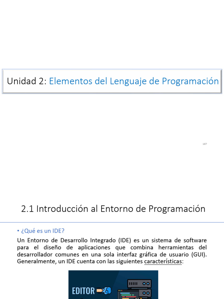 Unidad 2 Elementos Del Lenguaje de Programación ? | PDF | Entorno de desarrollo integrado ...