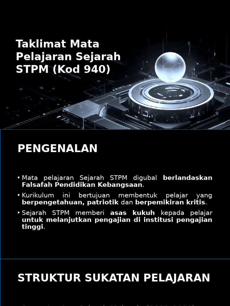 Taklimat Mata Pelajaran Sejarah STPM - 110131 | PDF