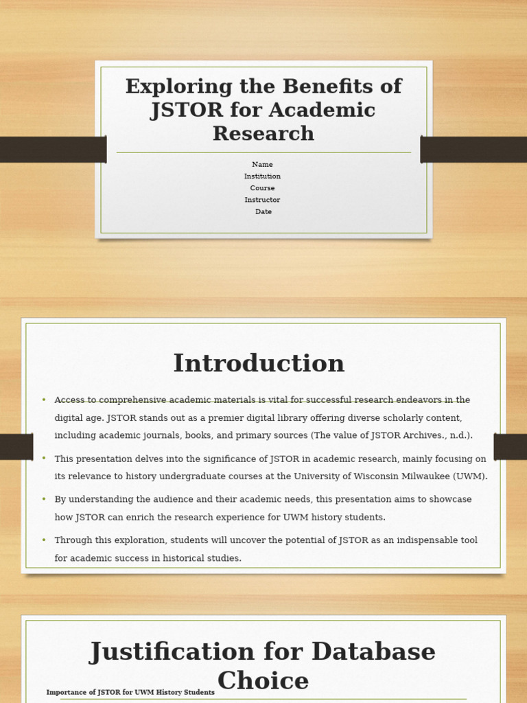 Exploring The Benefits of JSTOR For Academic Research | PDF ...