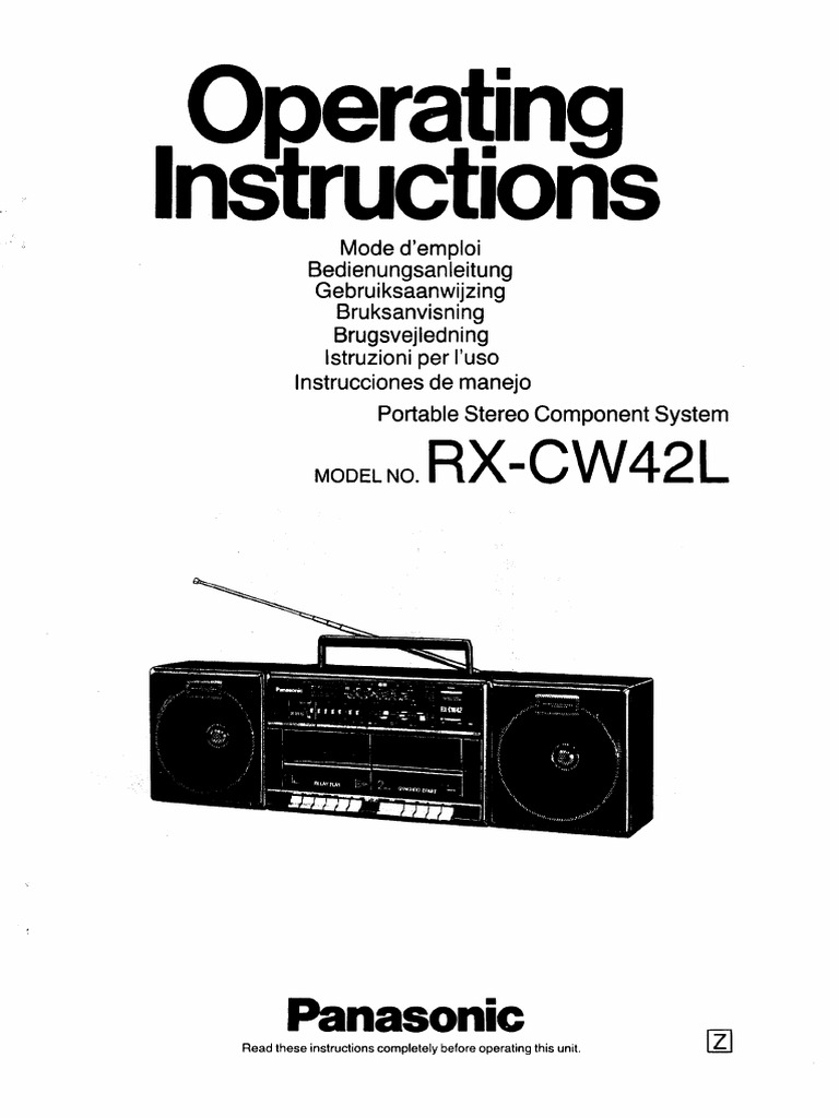 Panasonic RX Cw42 User Manual | PDF