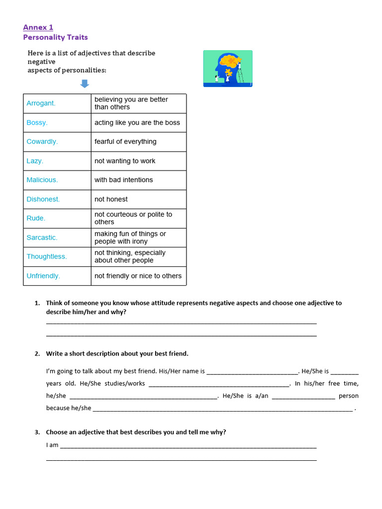 Personality Traits 2do D | PDF