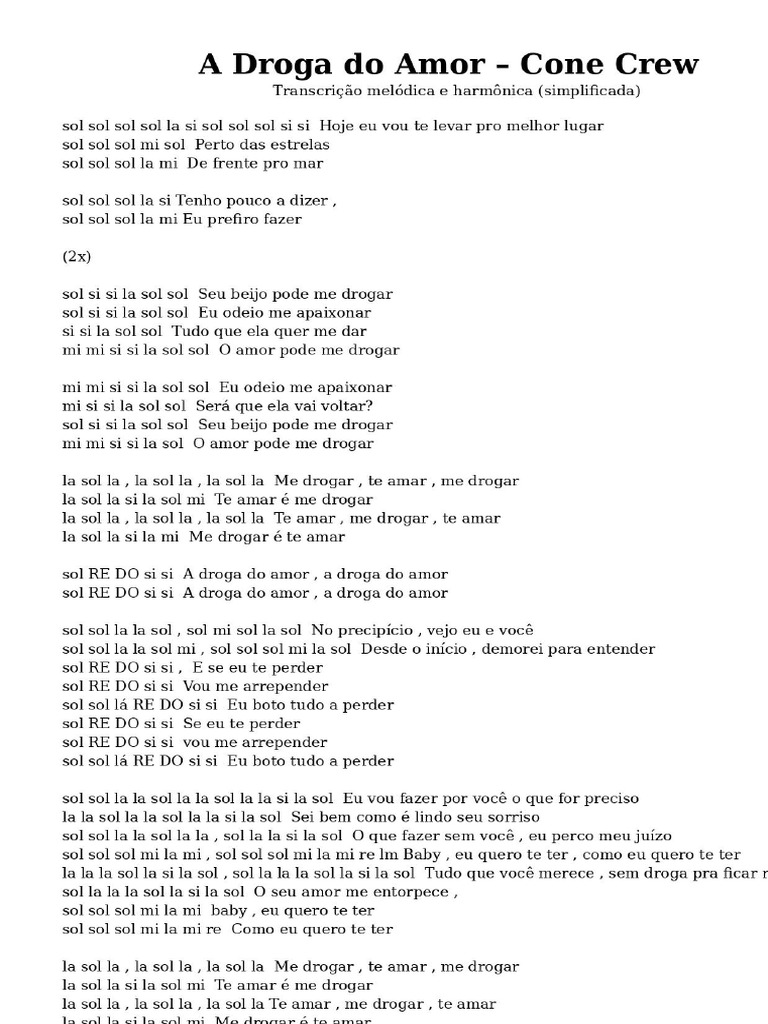 A Droga Do Amor ConeCrew Simplificada | PDF