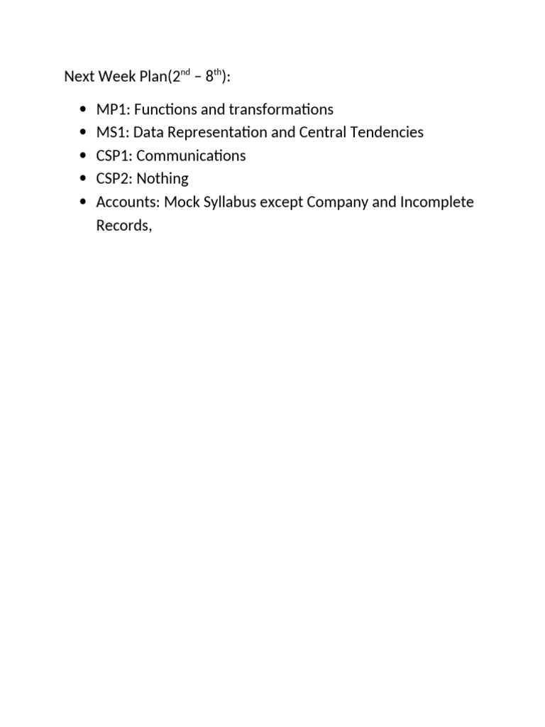 Study Plan Dumb | PDF
