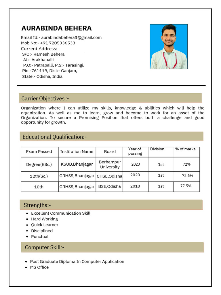 Aurabinda Resume | PDF