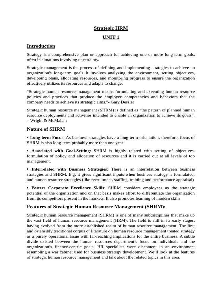 Unit 1 | PDF | Human Resource Management | Human Resources