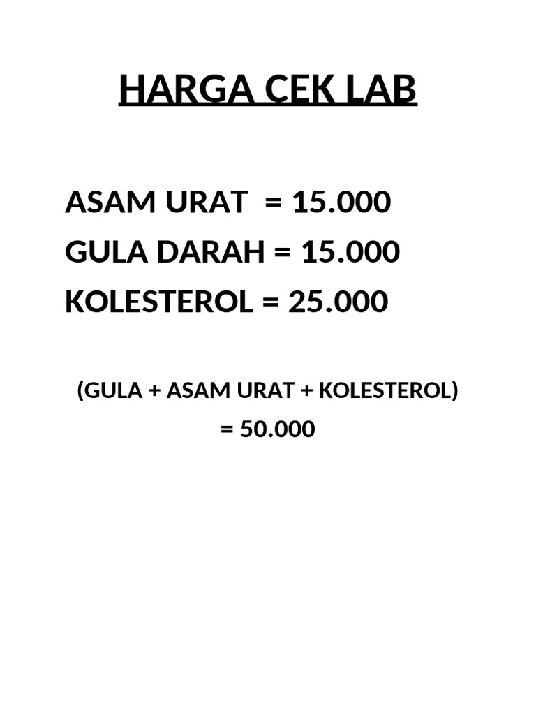 Harga Cek Lab | PDF