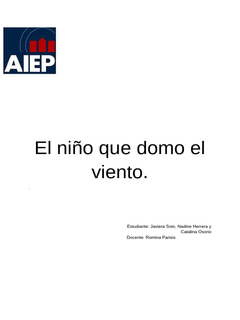 "El Niño que Domó el Viento: Innovación y Desafíos" | PDF | Comunidad ...